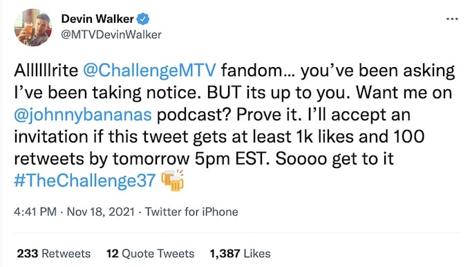 The Challenge: Johnny Bananas has hilarious exchange with Devin Walker ...