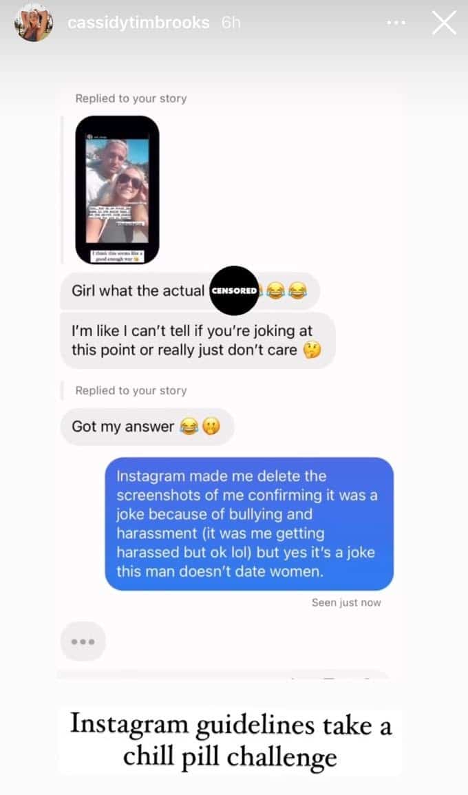 Cassidy Timbrooks teases the identity of her friend with benefits