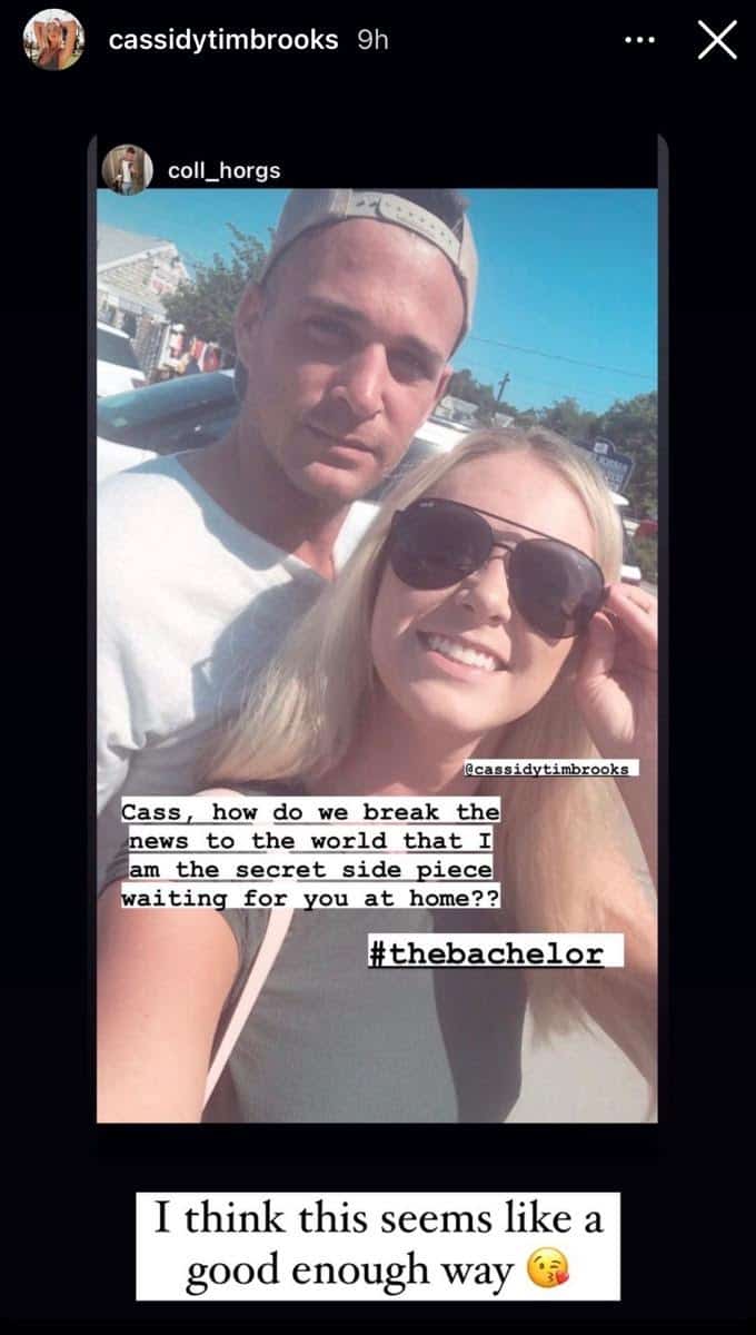 Cassidy Timbrooks teases the identity of her friend with benefits