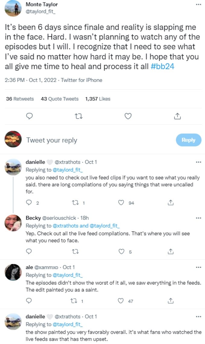 Big Brother 24: Fake Monte Taylor Twitter account dupes fans with ...