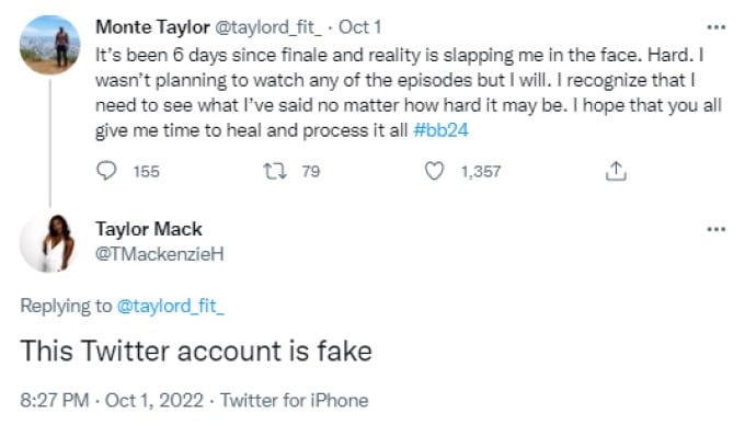 Big Brother 24: Fake Monte Taylor Twitter account dupes fans with ...