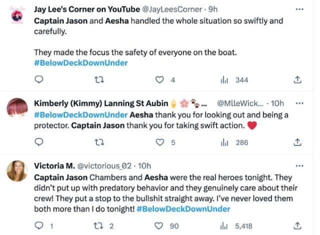 Below Deck Down Under stars Captain Jason Chambers and Aesha Scott ...