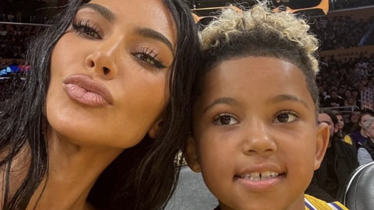 Kim Kardashian called out by fans for attending Lakers game with her son